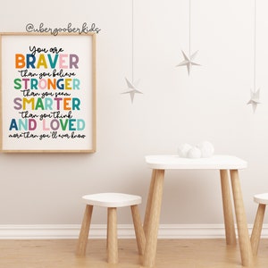 You Are Positive Affirmations for Kids, Nursery Wall Art, Motivational ...