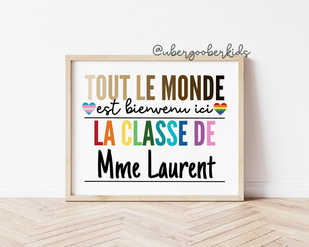 Everyone is Welcome Here, Classroom Wall Art, Personalized, Custom Name ...