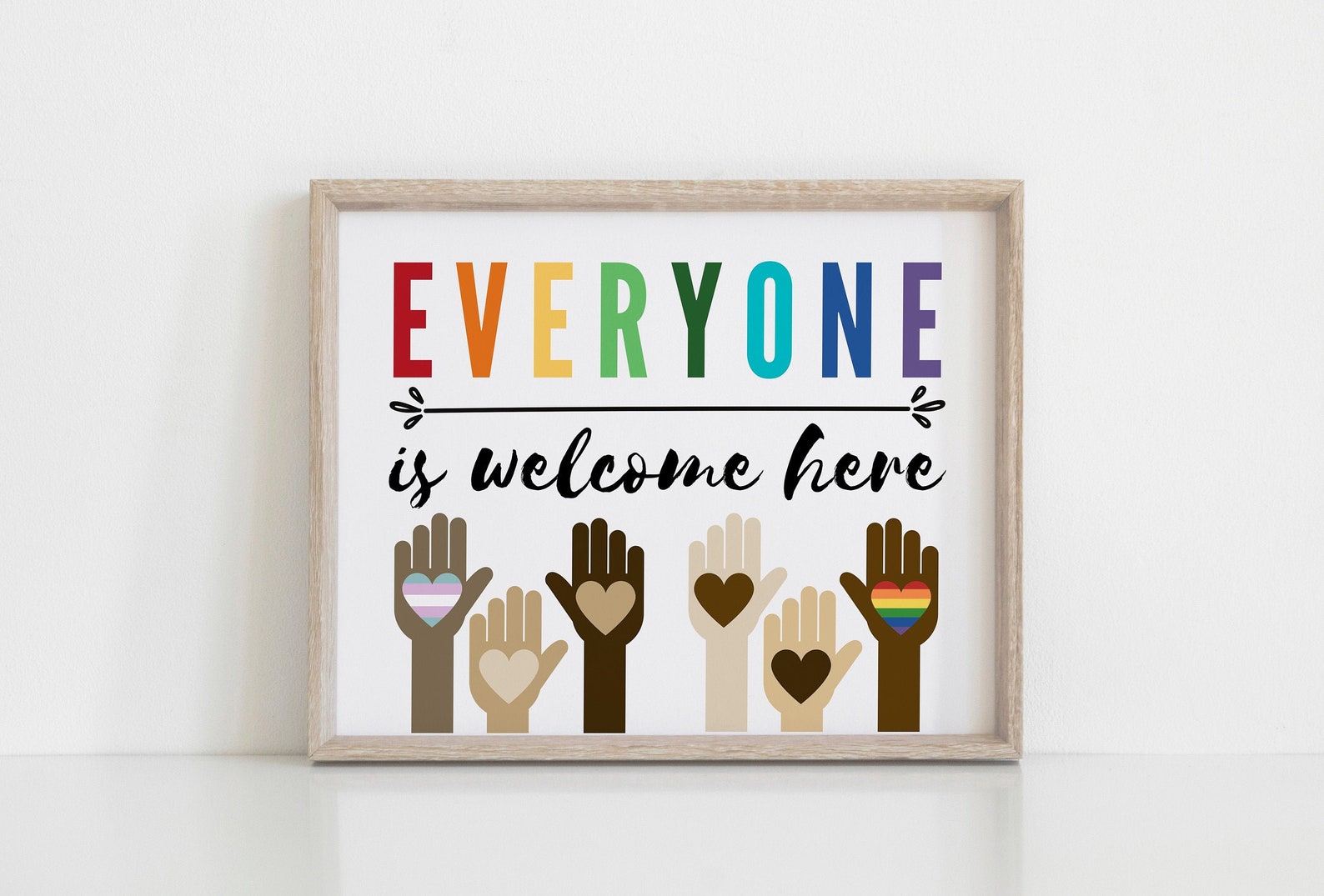 Everyone Welcome Here Diversity Art Classroom Decor | Etsy