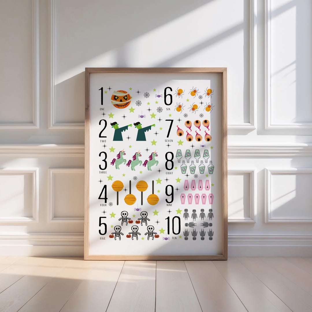 Halloween Numbers Print 1–10 | Kids Counting Wall Art | Educational ...