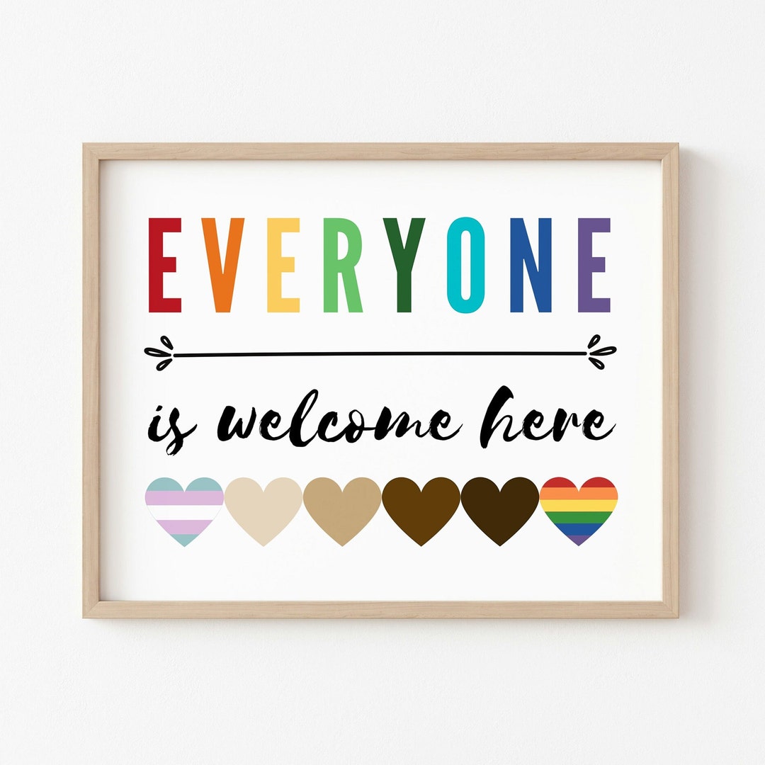 Everyone is Welcome Here, Printable Wall Art, Diversity, Classroom ...