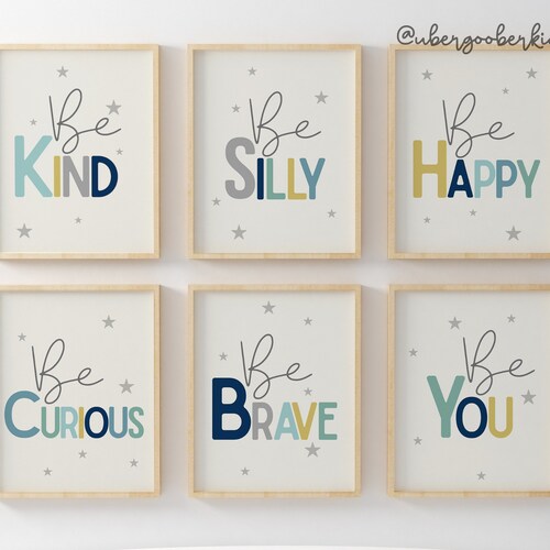 Be Kind Be Brave Be You Print Printable Wall Art Nursery - Etsy