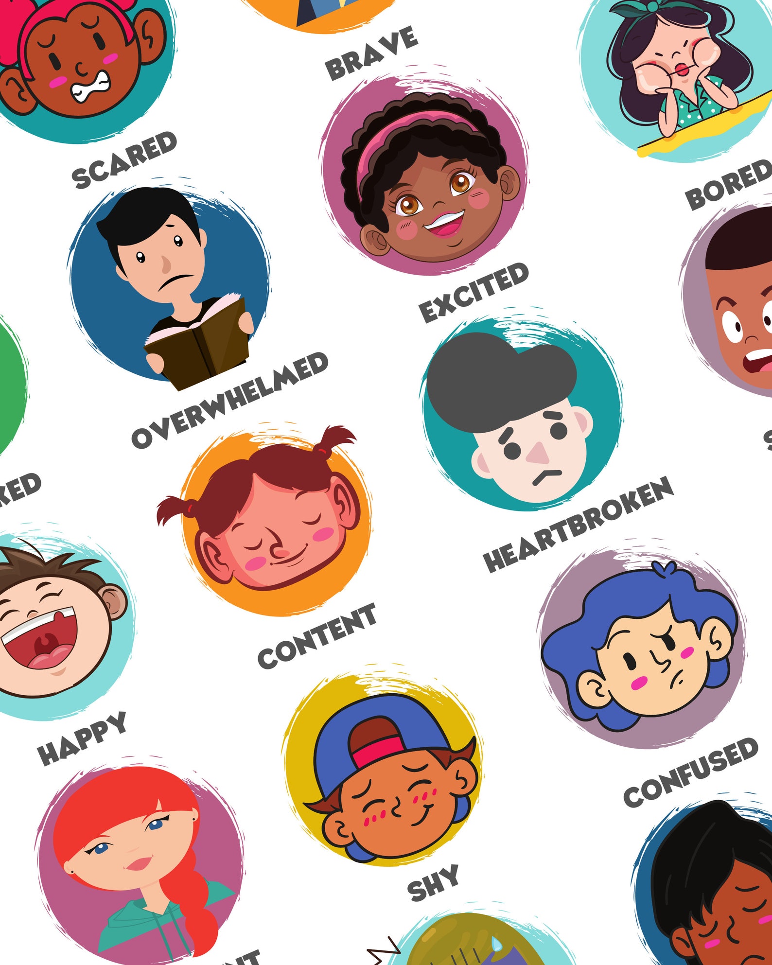 Printable Feelings Chart Diversity Classroom Poster - Etsy