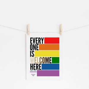 Inclusion Wall Art, Everyone is Welcome Here, Diversity Prints ...
