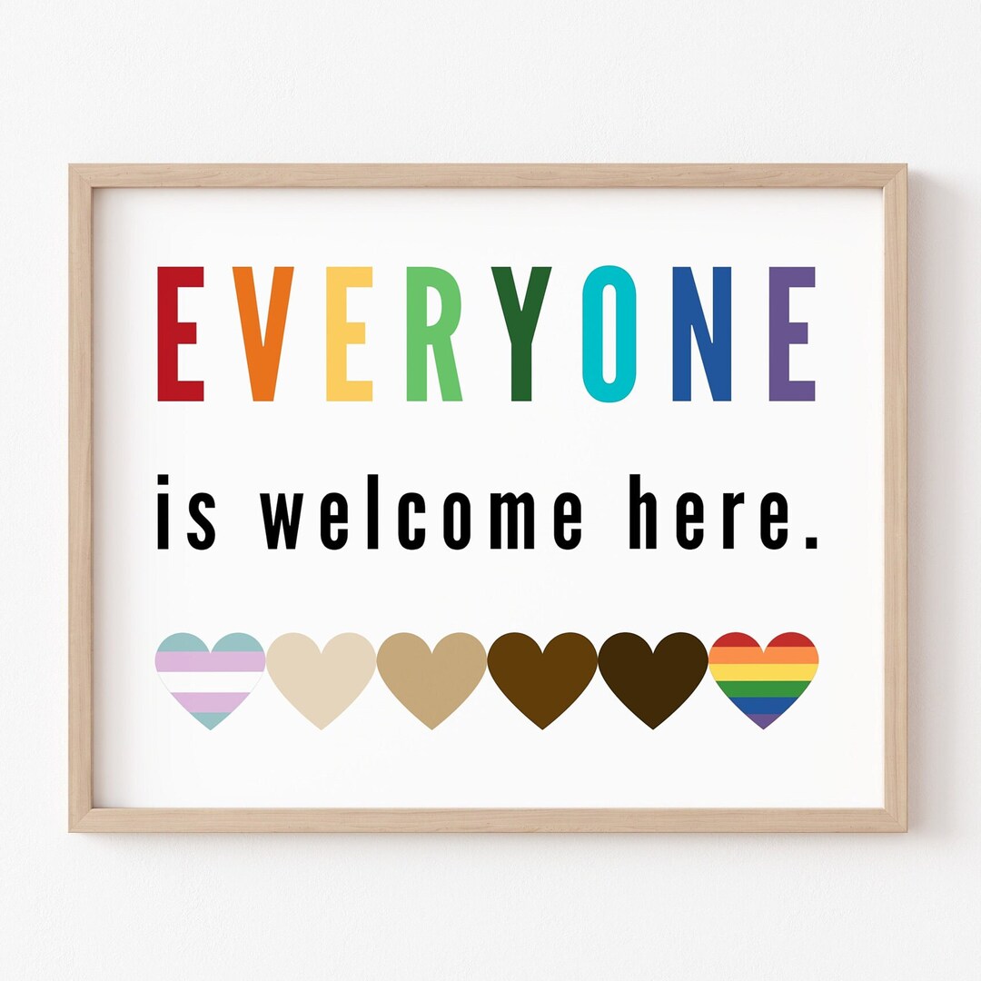 School Office Sign, Therapist Sign, Everyone Welcome, Inclusion Wall ...