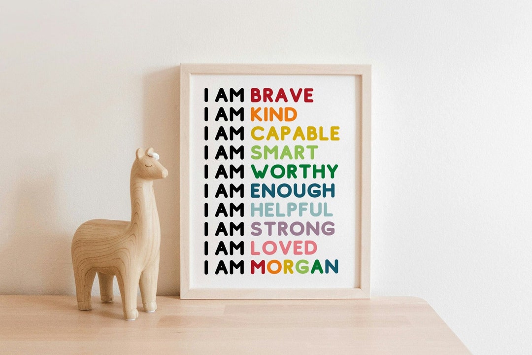 Kids Room Printable Art, Affirmations for Kids, Affirmation Art ...
