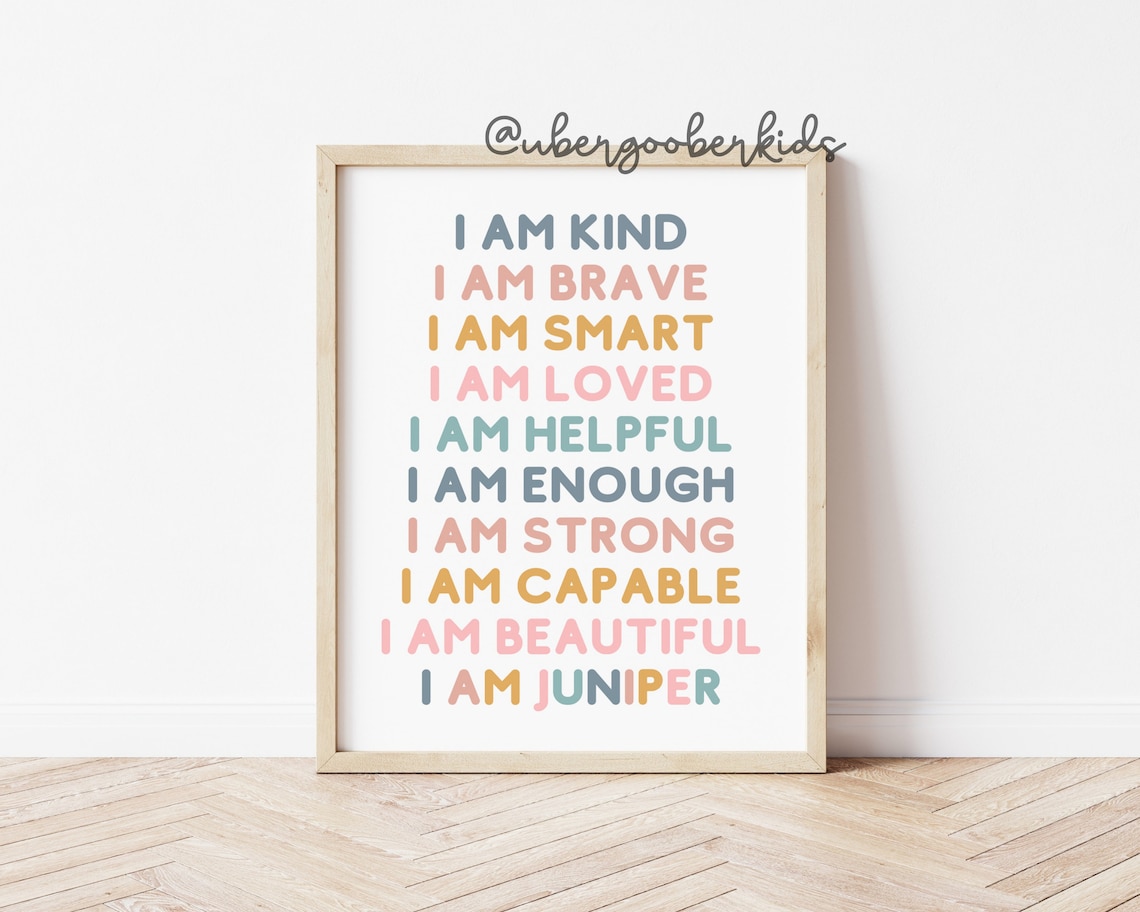 Girls Room Art Kids Room Decor Affirmations Positive Art - Etsy