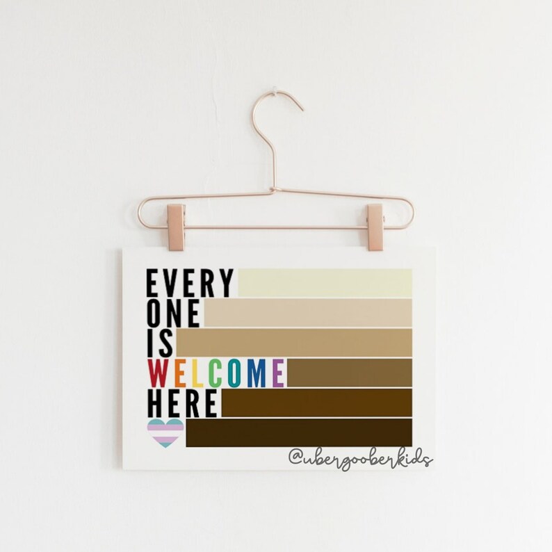 Everyone is Welcome Here, Printable Wall Art, Diversity, Classroom ...