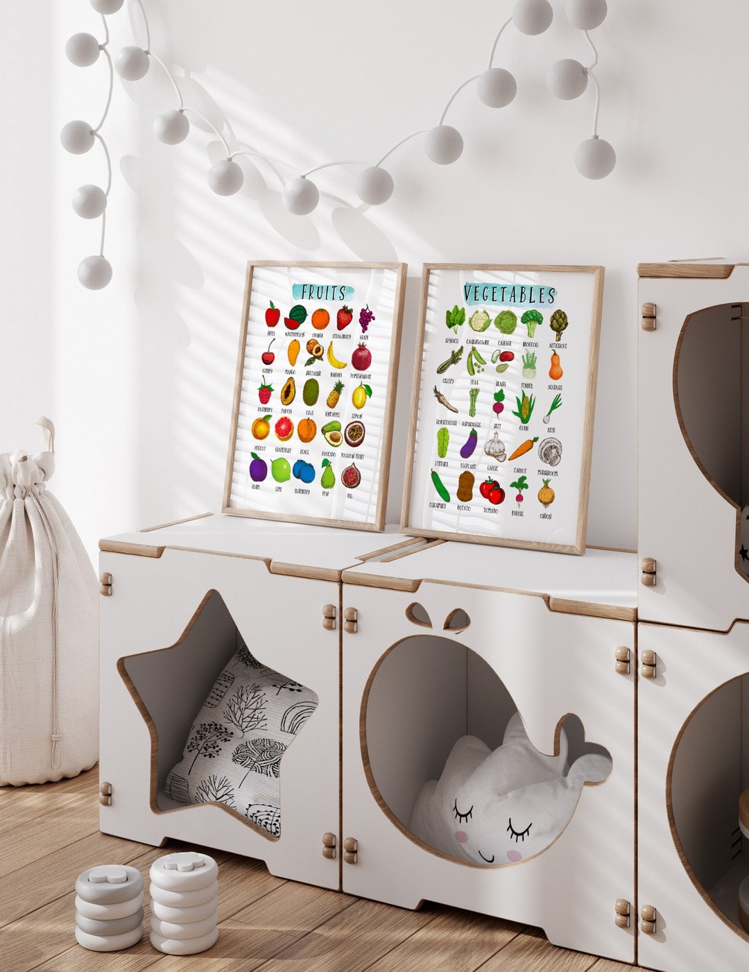 Fruit and Vegetables Printable Set, Learning Resource, Wall Print ...