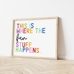 Where the Fun Stuff Happens Wall Art, Playroom Poster, Playroom Decor ...