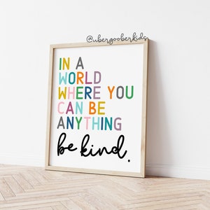 Be Kind Print, Playroom Poster, Playroom Decor, Daycare, Playroom Art ...
