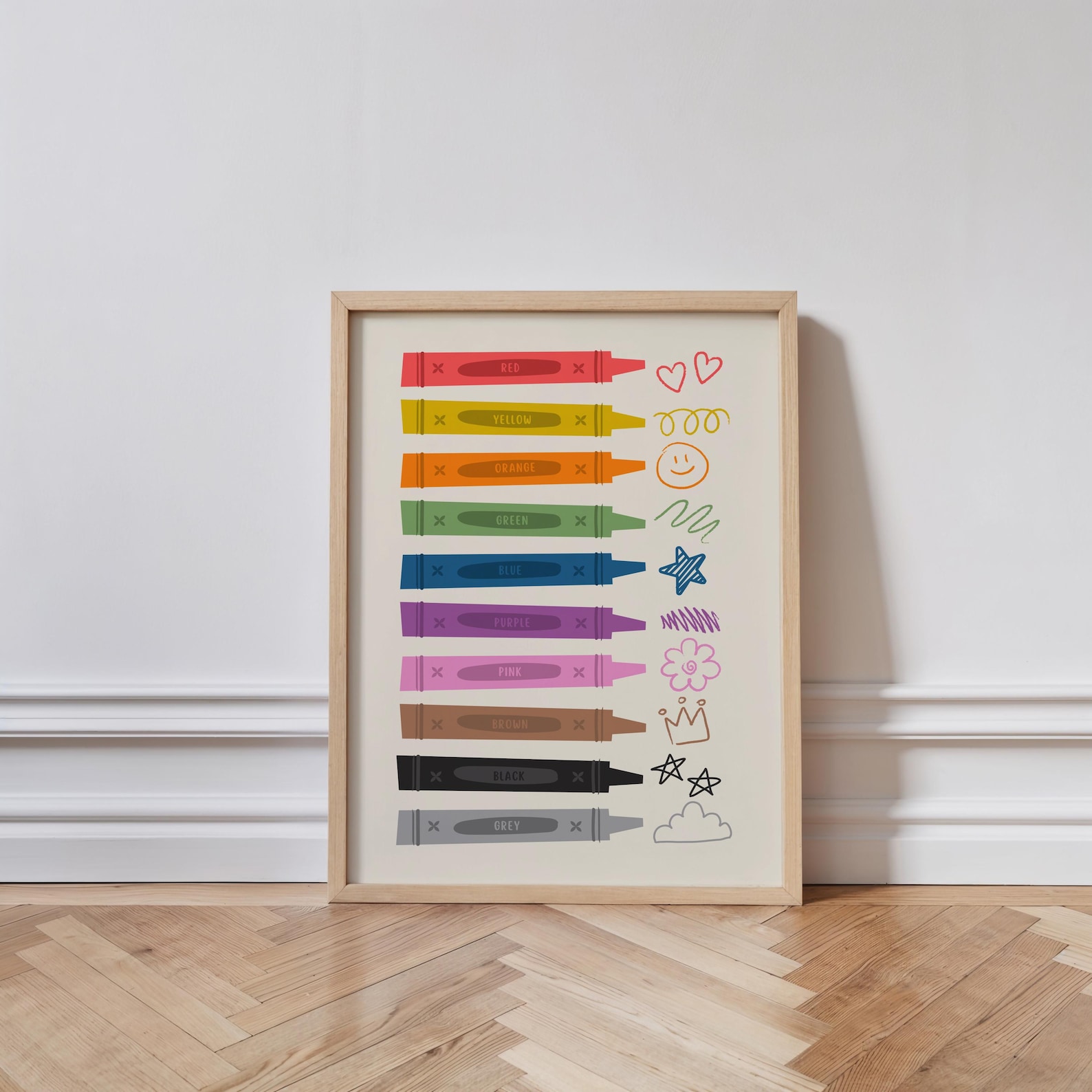 Crayon Colors Educational Poster: Montessori Classroom Decor (digital ...
