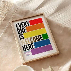 Inclusion Wall Art, Everyone is Welcome Here, Diversity Prints ...