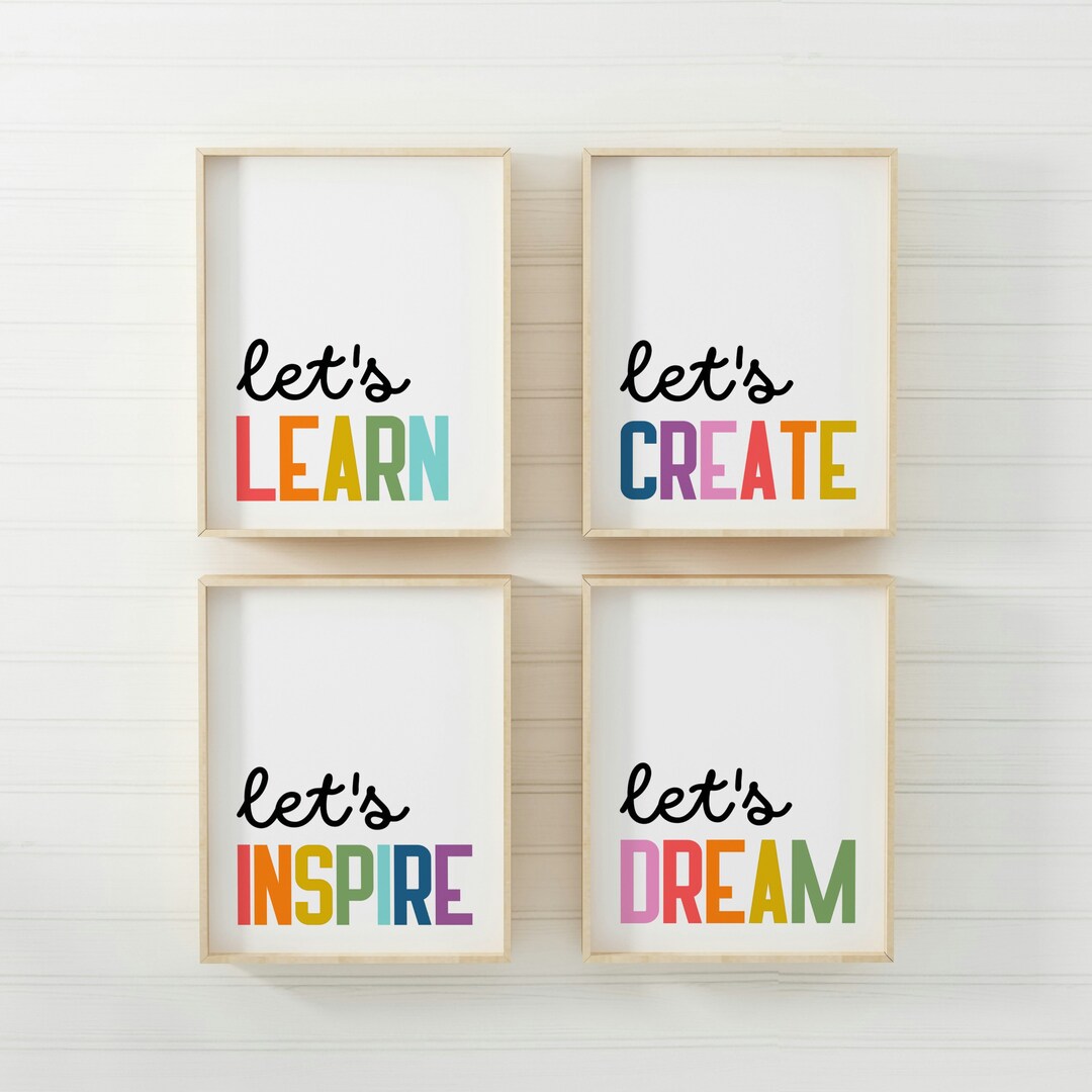 Set of Classroom Prints, Playroom Wall Decor, Nursery Wall Art, Kids ...