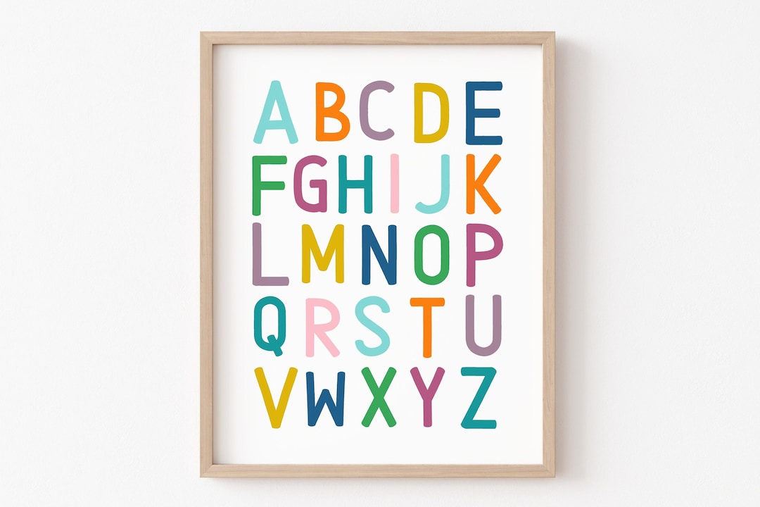 Rainbow ABC Poster, Alphabet Print, Playroom Decor, Nursery Print ...