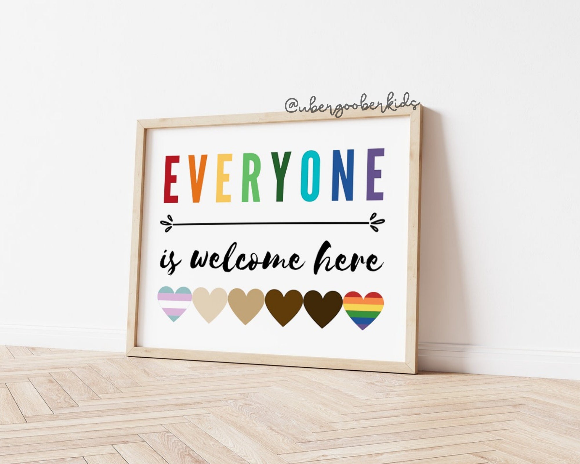 Inclusion Wall Art Everyone is Welcome Here Diversity | Etsy