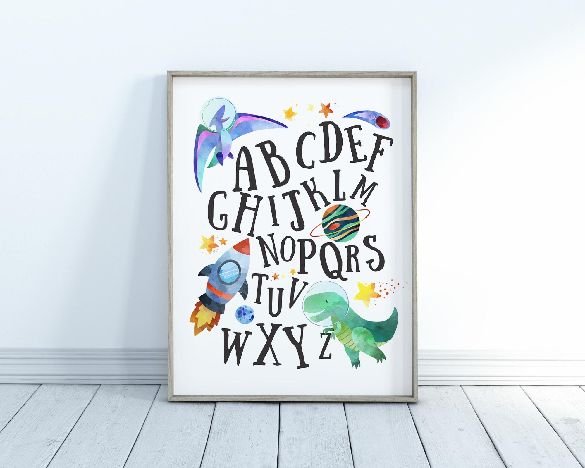 Space Alphabet and Numbers Set, Kids Wall Print, Space Posters ...