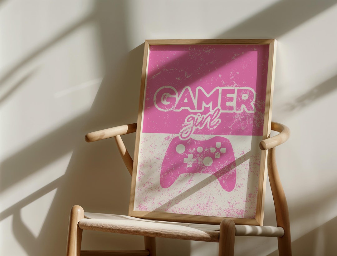 Gamer Girl Wall Art | Pink Gaming Room Decor | Digital Download Print ...