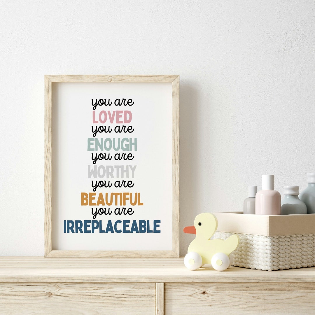Bathroom Affirmation Print, Kids Bathroom Decor, Positive Affirmations ...