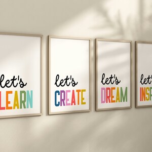 Set of Classroom Prints, Playroom Wall Decor, Nursery Wall Art, Kids ...