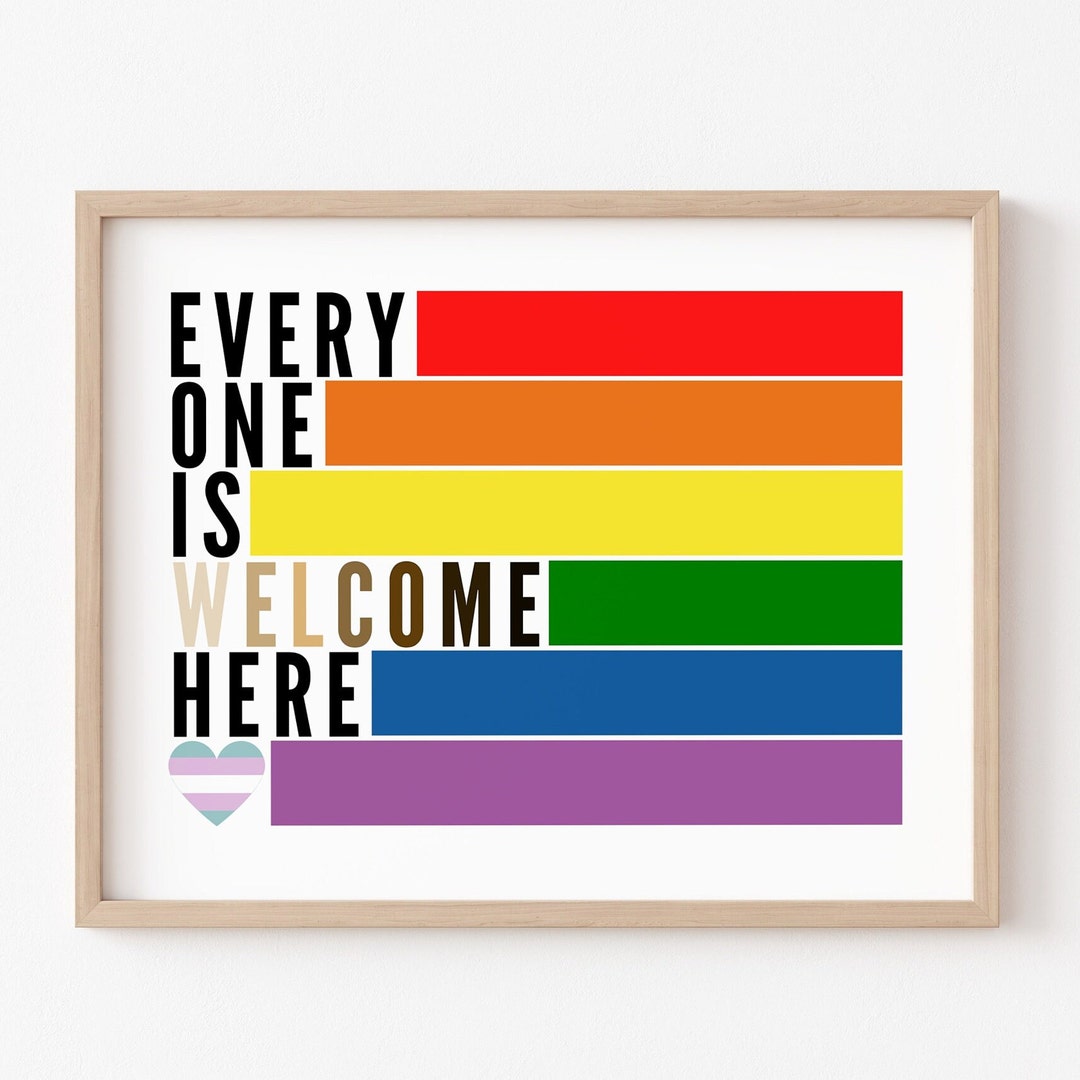 Inclusion Wall Art, Everyone is Welcome Here, Diversity Prints ...