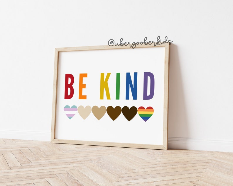 Be Kind Diversity Print Printable Wall Art Classroom Poster - Etsy