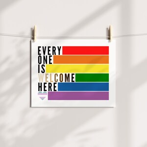 Inclusion Wall Art, Everyone is Welcome Here, Diversity Prints ...