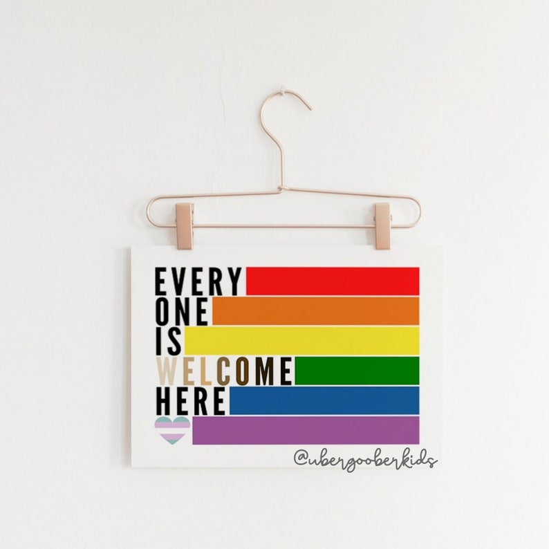 Everyone is Welcome Here Printable Wall Art Diversity - Etsy