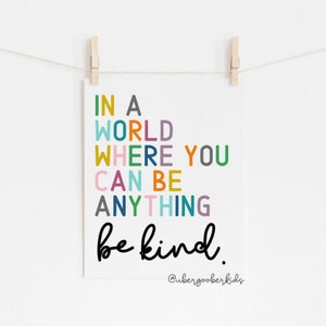 Be Kind Sign, Playroom Poster, Playroom Decor, Playroom Sign, Playroom ...