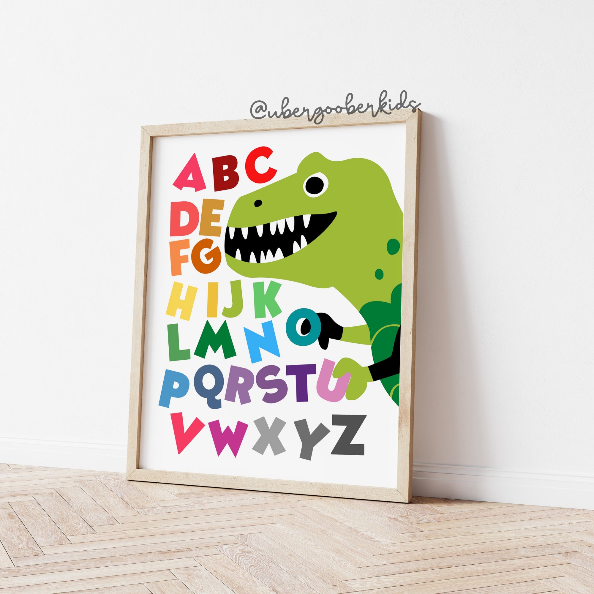 Dinosaur ABC Poster Alphabet Print Alphabet Poster Nursery - Etsy