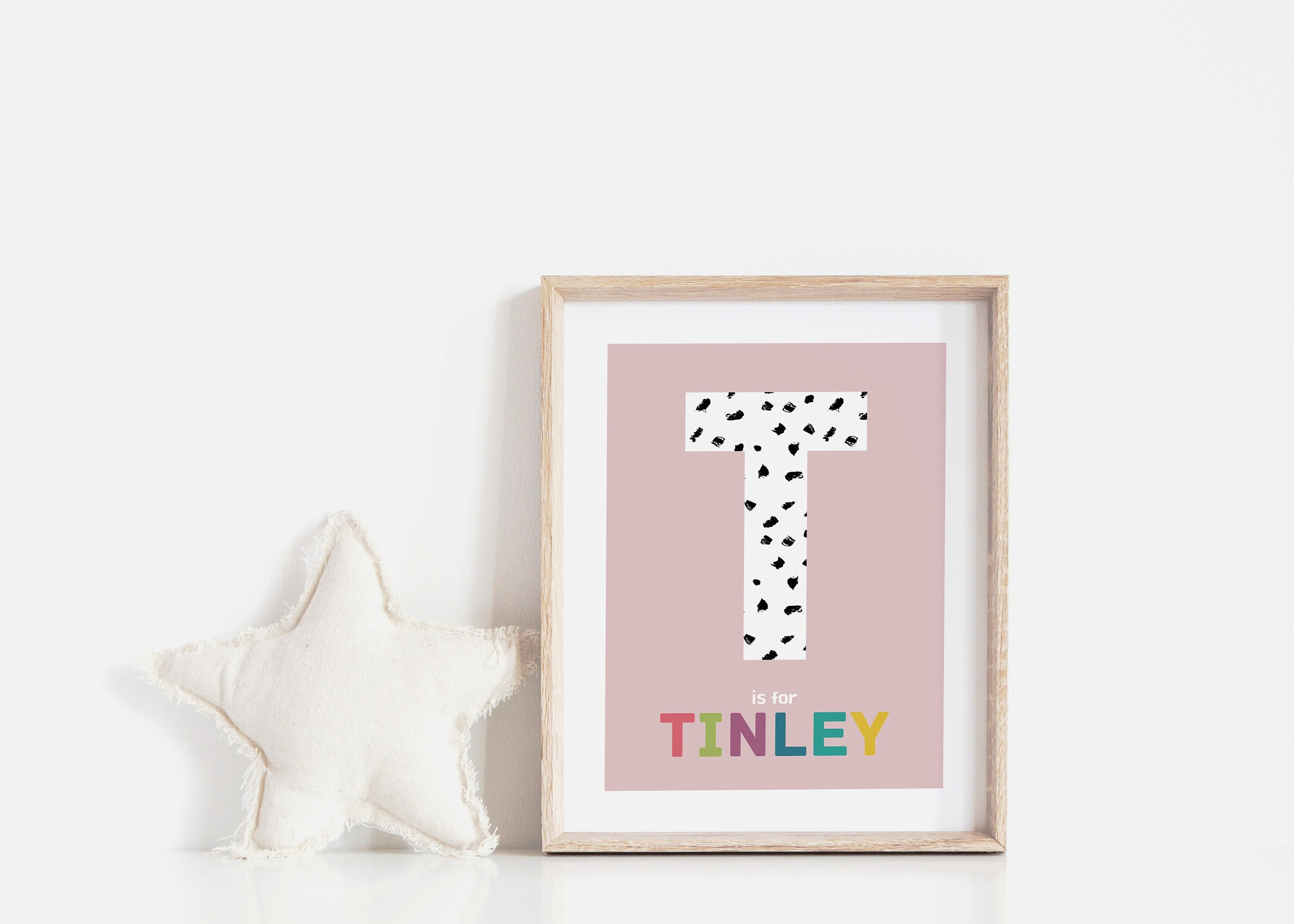 Custom Initial Print Baby Room Art Monogram Poster Dot - Etsy