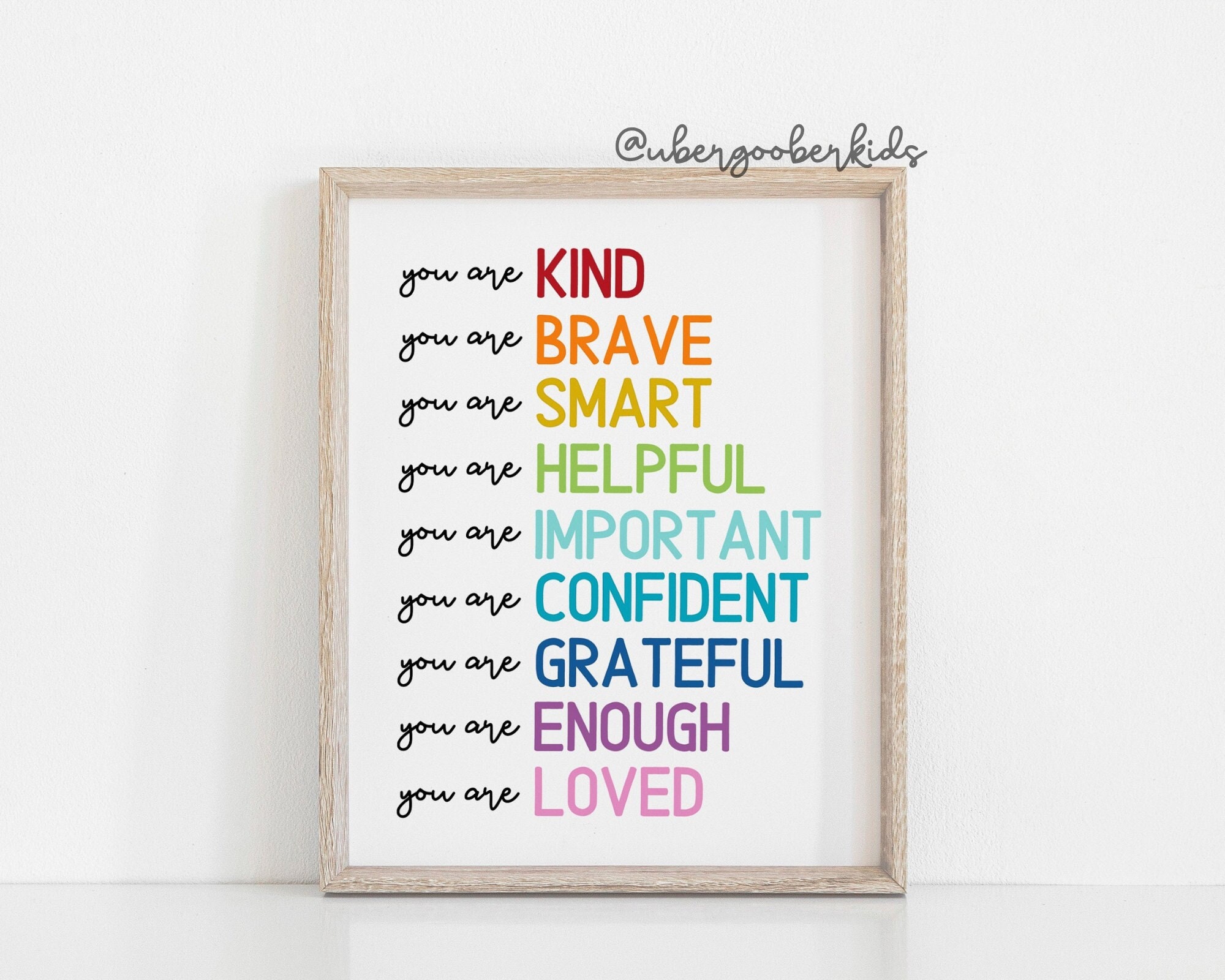 You Are Positive Affirmations for Kids, Homeschooling Art, Motivational ...
