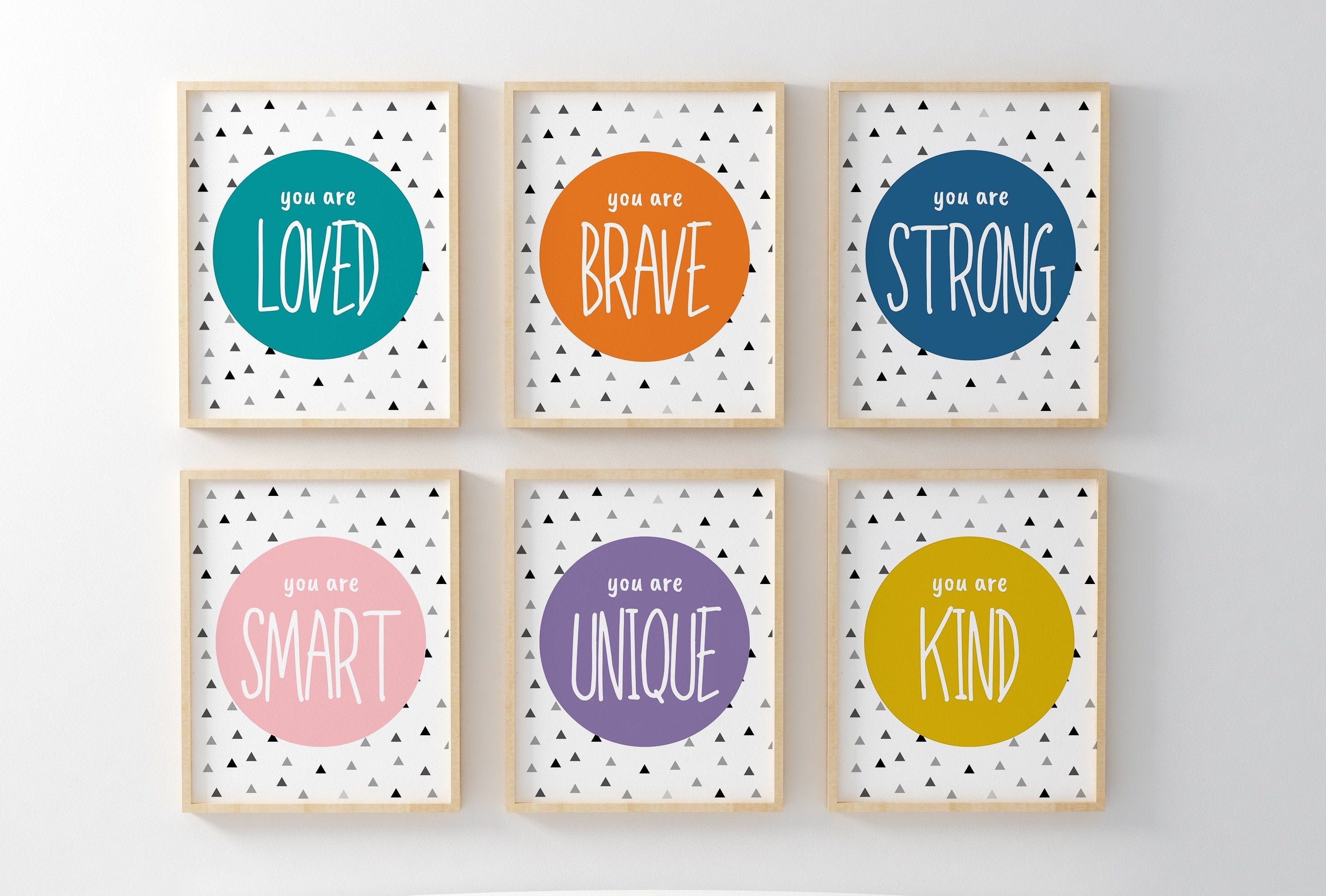 Playroom Wall Art Set Positive Affirmations For Kids | Etsy