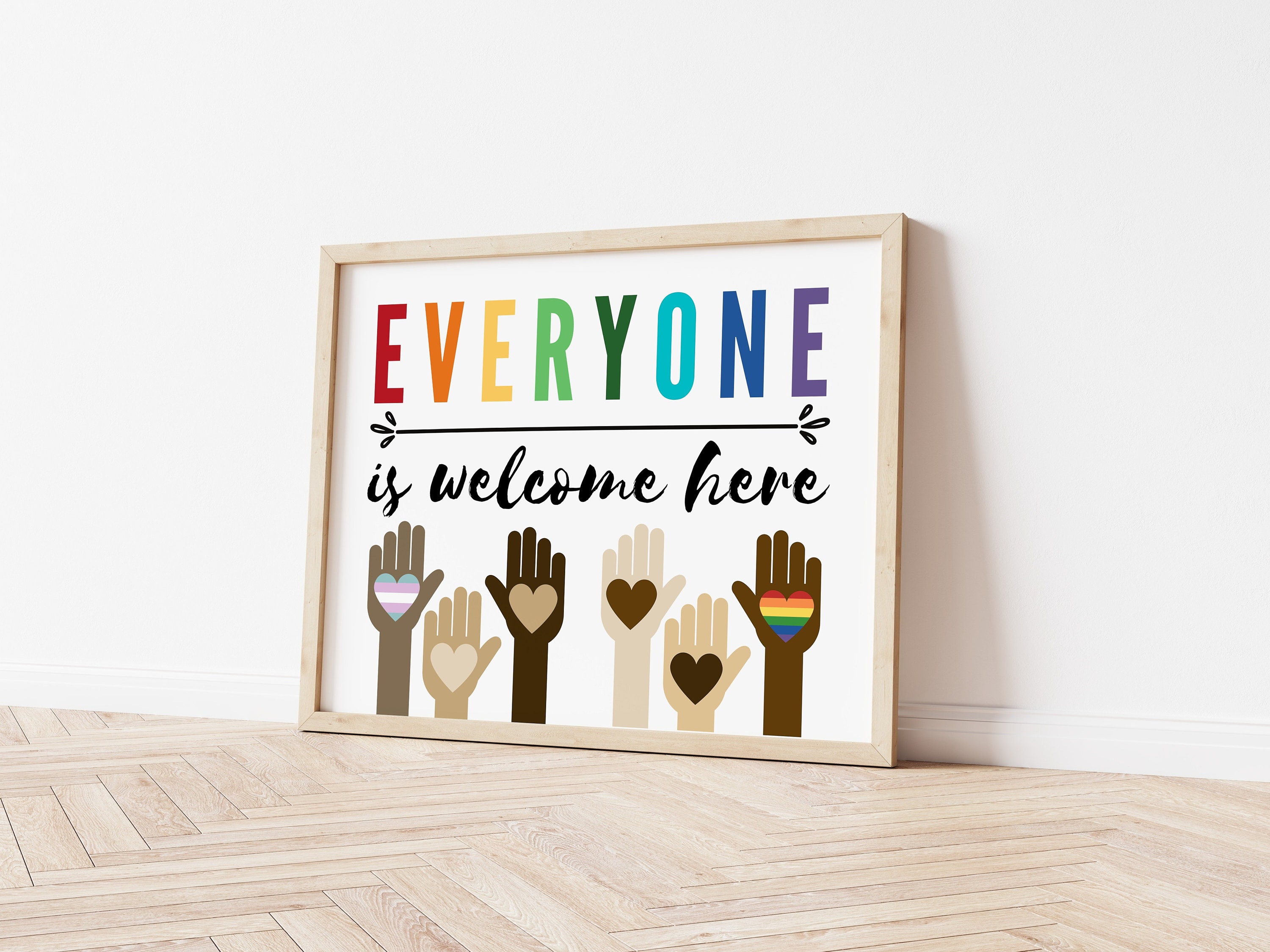 Everyone Welcome Here Diversity Art Classroom Decor | Etsy