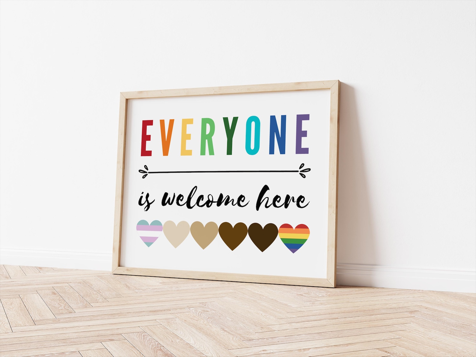 Inclusion Wall Art, Everyone is Welcome Here, Diversity Prints ...