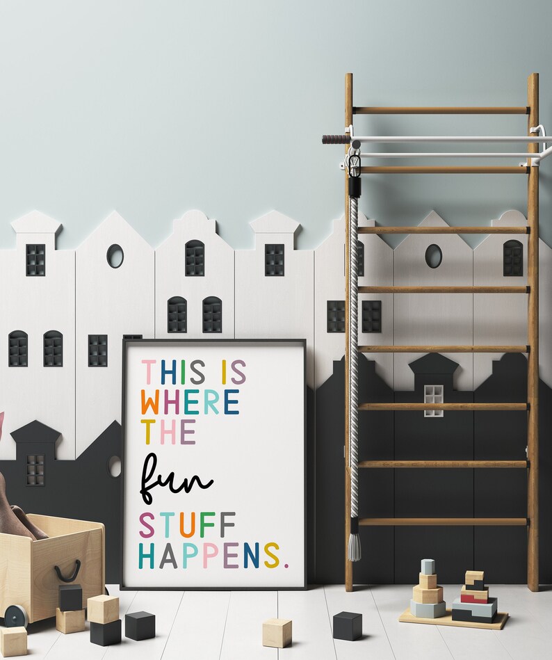 Where the Fun Stuff Happens Wall Art, Playroom Poster, Playroom Decor ...
