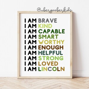 Kids Room Printable Art, Affirmations for Kids, Affirmation Art ...