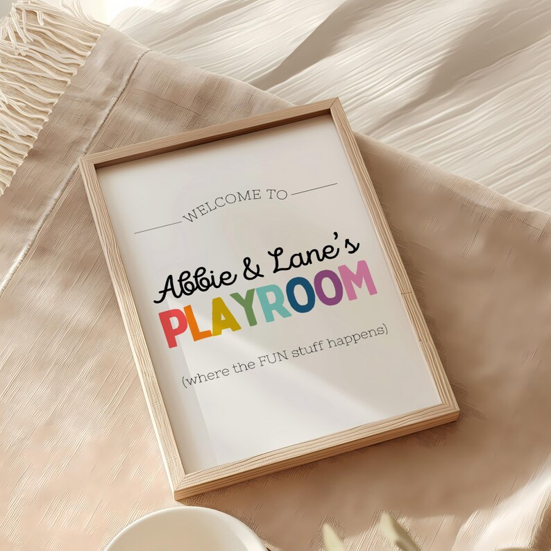 Custom Kids Playroom Poster, Printable Wall Art, Personalized Nursery ...