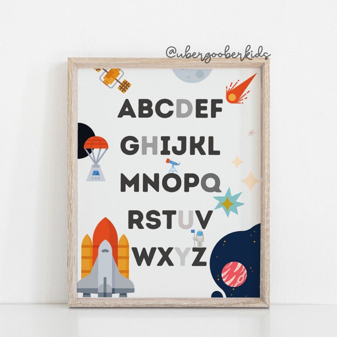 ABC Space Poster Space Alphabet Space Theme Space Nursery - Etsy
