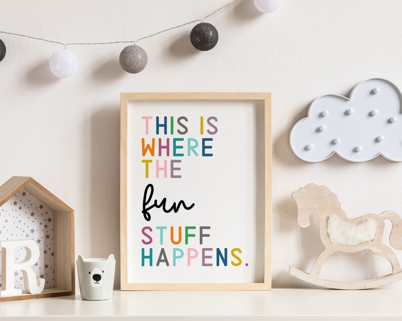 Where the Fun Stuff Happens Wall Art, Playroom Poster, Playroom Decor ...
