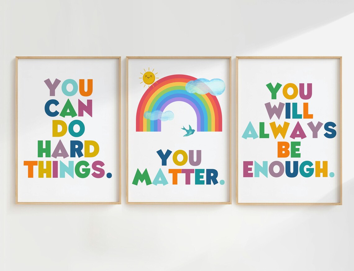 Healthy Mindset Wall Prints, Classroom Posters, Set of 3, Bundle ...