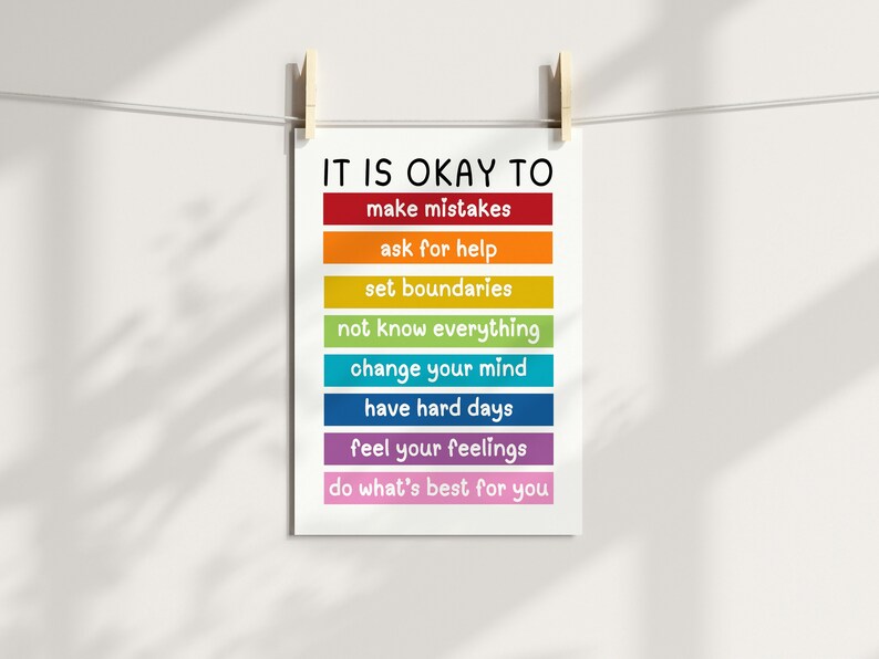 It's Okay to Make Mistakes, Rainbow Classroom Decor, Classroom Posters ...