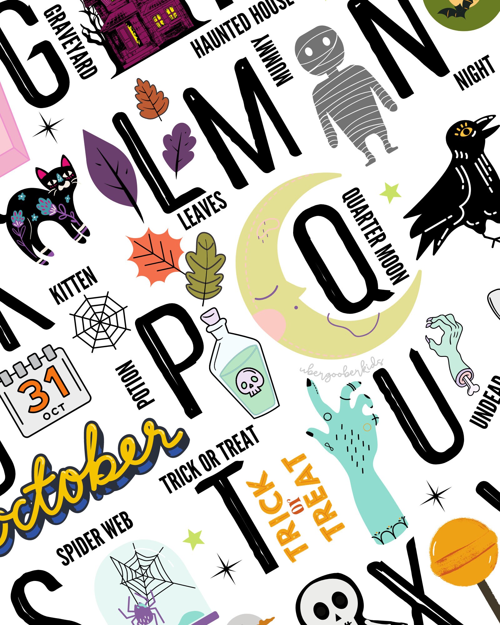 Halloween Decor, Halloween Classroom Decorations, Halloween Prints, Abc ...