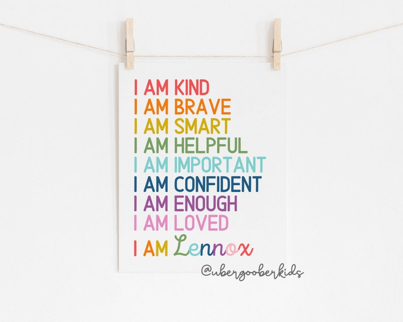 Positive Affirmations for Kids, Homeschooling Art, Motivational Poster ...