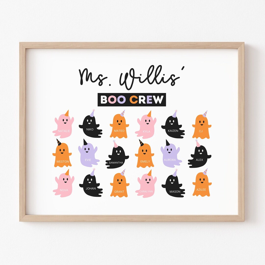 Classroom Wall Art, Halloween Decor, Custom Name, Teacher Prints ...