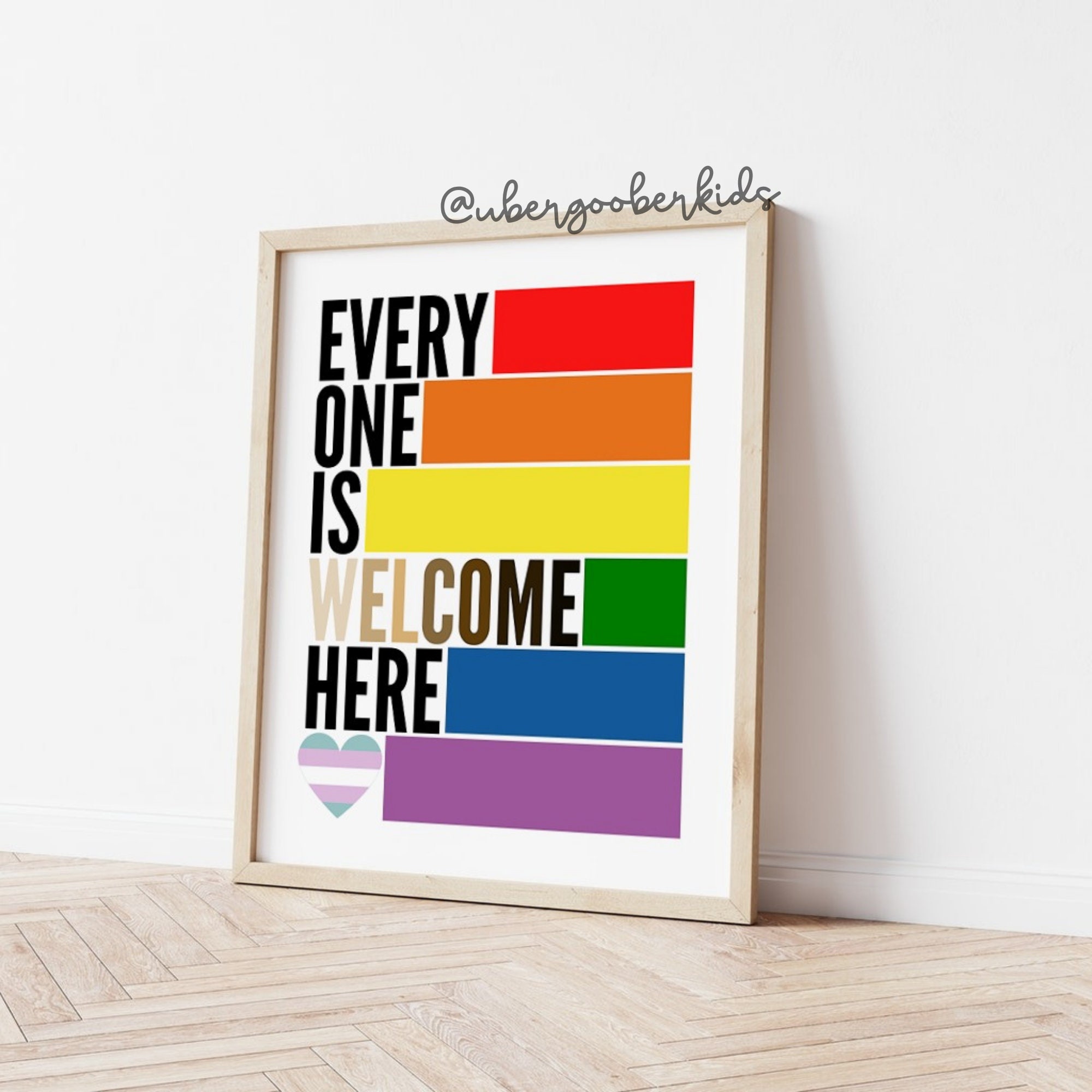 Inclusion Wall Art Everyone is Welcome Here Diversity | Etsy