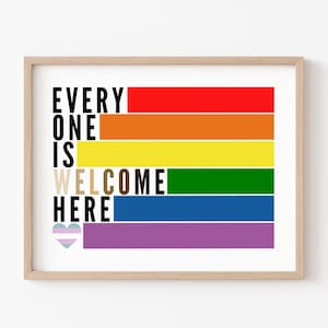 Everyone is Welcome Here, Printable Wall Art, Diversity, Classroom ...