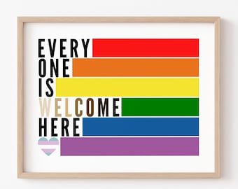 Everyone is Welcome Here Printable Wall Art Diversity Classroom Poster ...