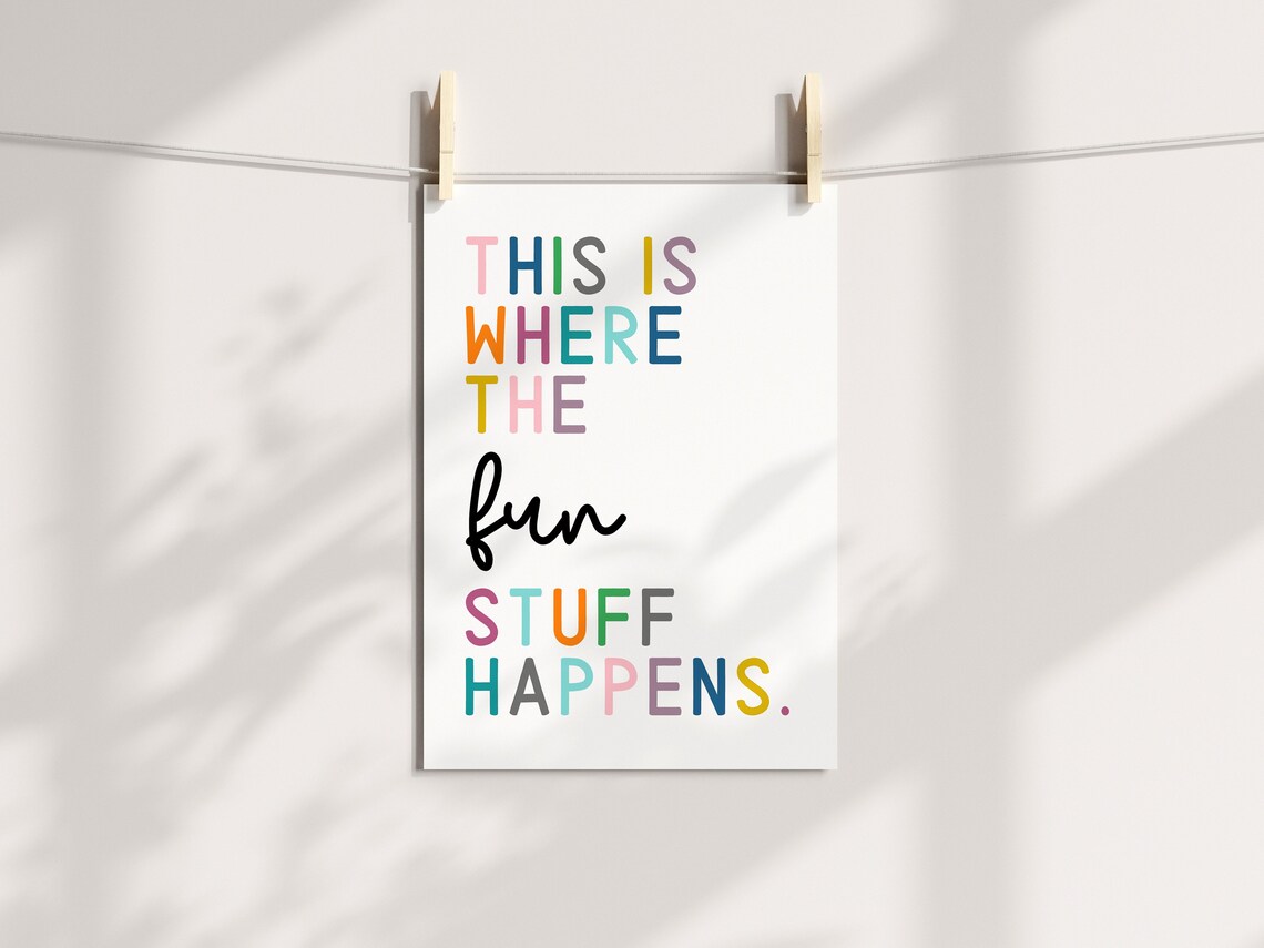 Where the Fun Stuff Happens Wall Art, Playroom Poster, Playroom Decor ...