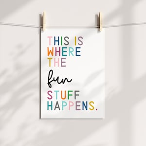 Where the Fun Stuff Happens Wall Art, Playroom Poster, Playroom Decor ...